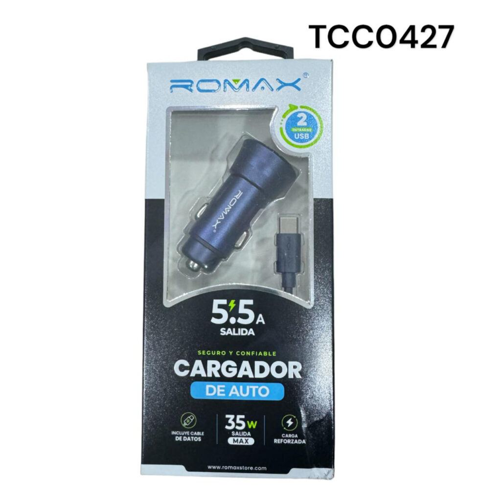 CARGADOR PARA AUTO 5.5A 35W ROMAX | BIGSHOP
