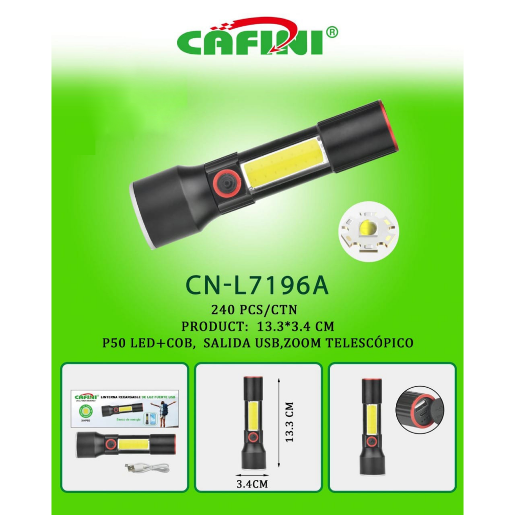 MINI LINTERNA RECARGABLE CAFINI CN-L7196A | BIGSHOP