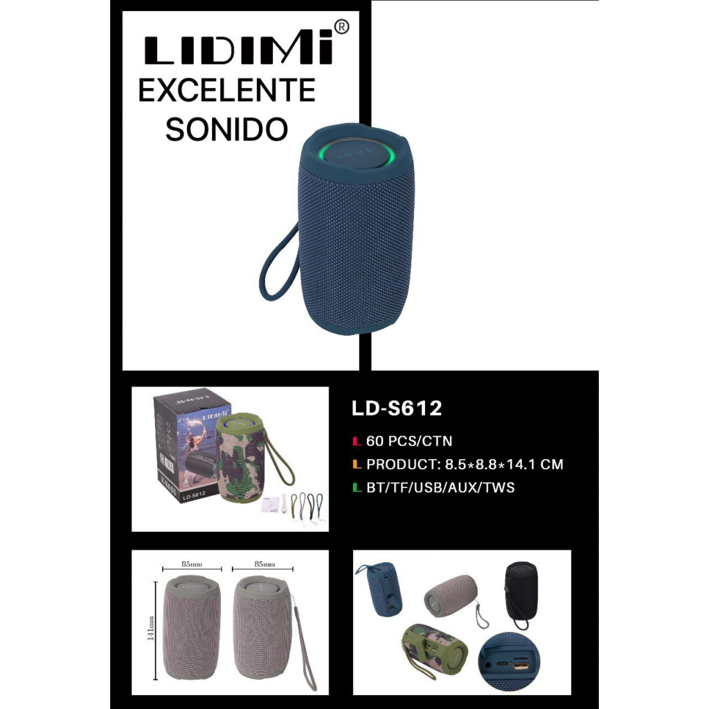 PARLANTE RECARGABLE USB BLUETOOTH LIDIMI LD-S612 | BIGSHOP